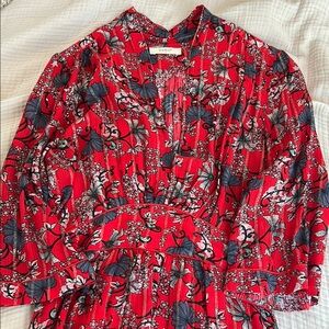 ba&sh | Dresses | Bash Red And Blue Floral Dress | Poshmark